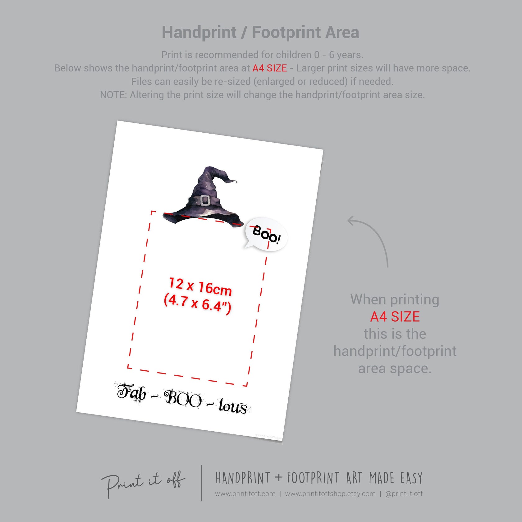 Fab-BOO-Lous Ghost Footprint Handprint Foot Hand Halloween Art Craft