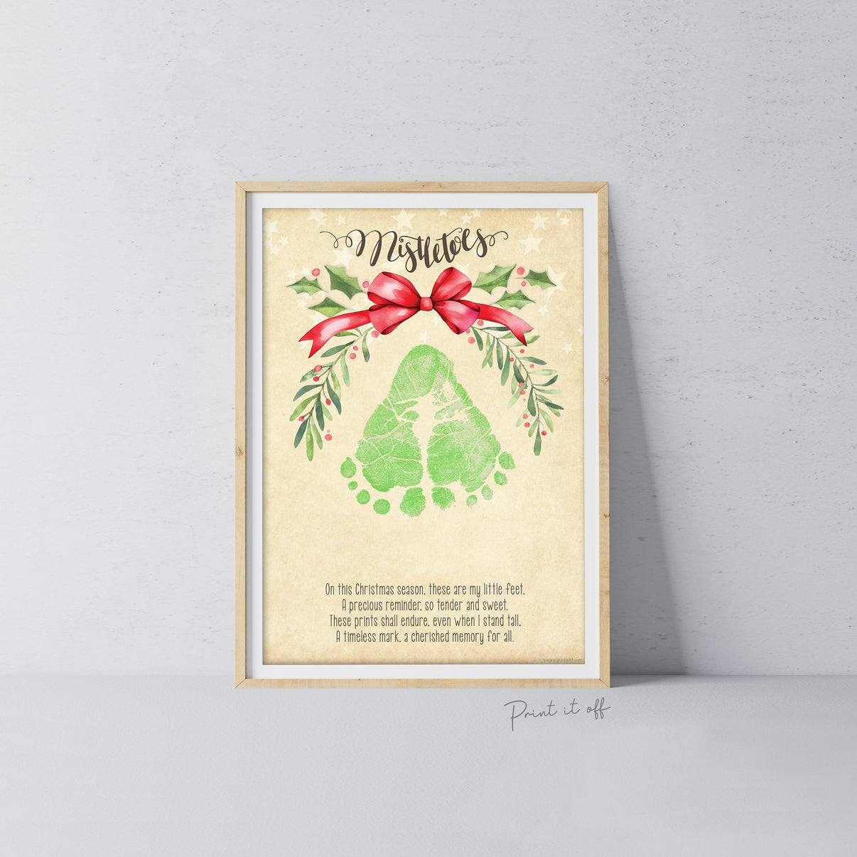 Mistletoes Footprint Foot Feet Art Craft / Christmas Xmas Kids Baby To ...