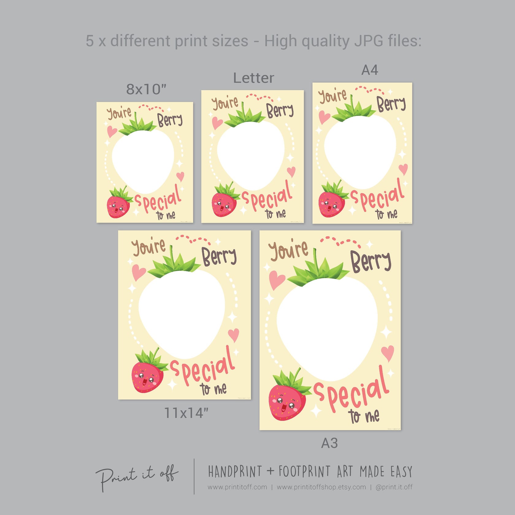 You're Berry Special To Me / Handprint Footprint Art / Happy Valentine