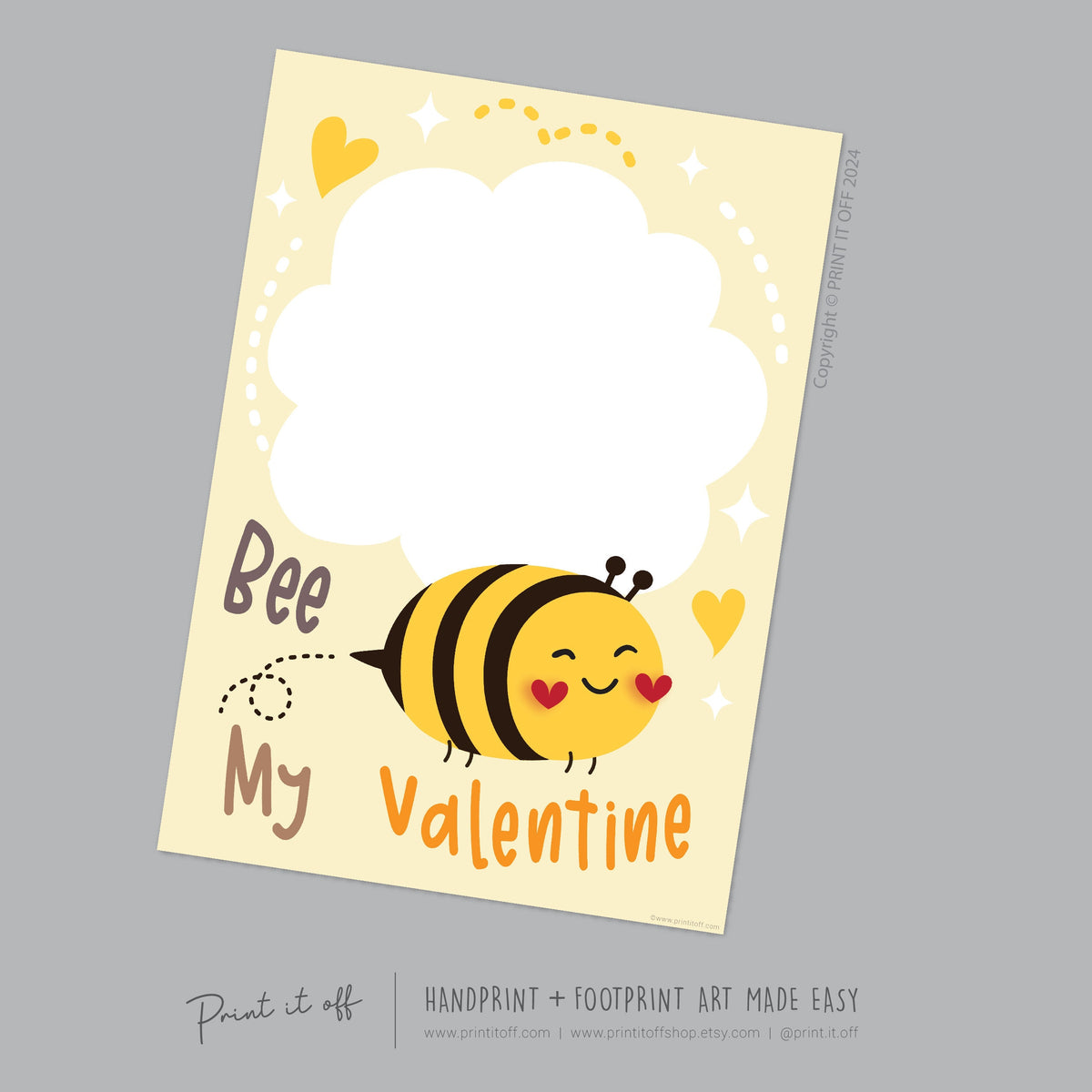 Bee My Valentine - Handprint Art / Happy Valentine's Day Card Craft