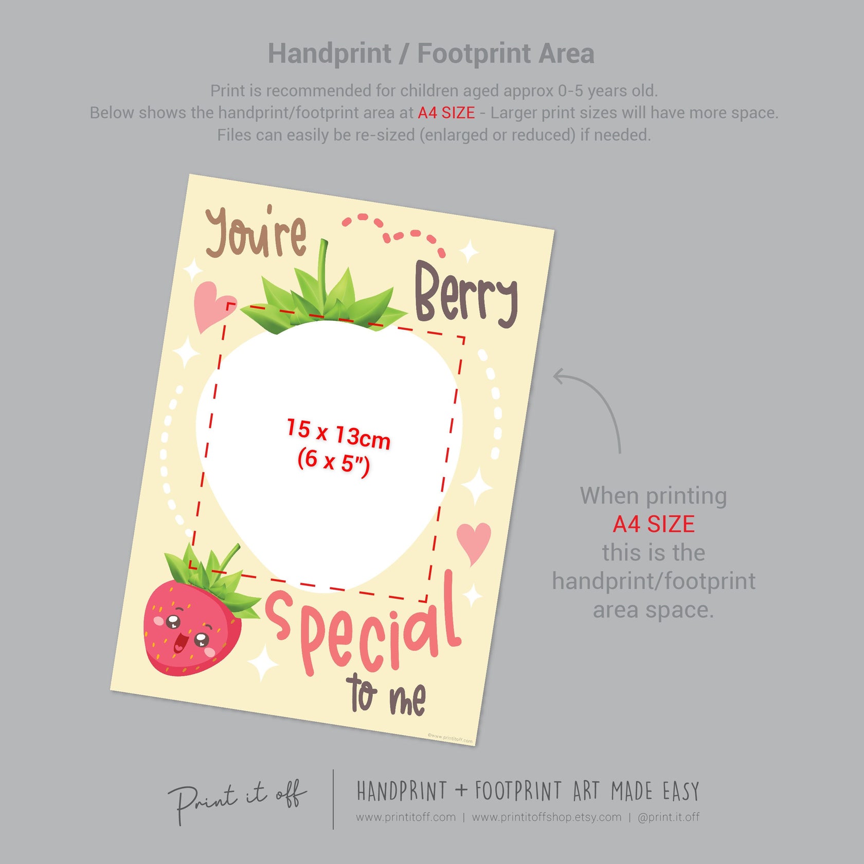 You're Berry Special To Me / Handprint Footprint Art / Happy Valentine