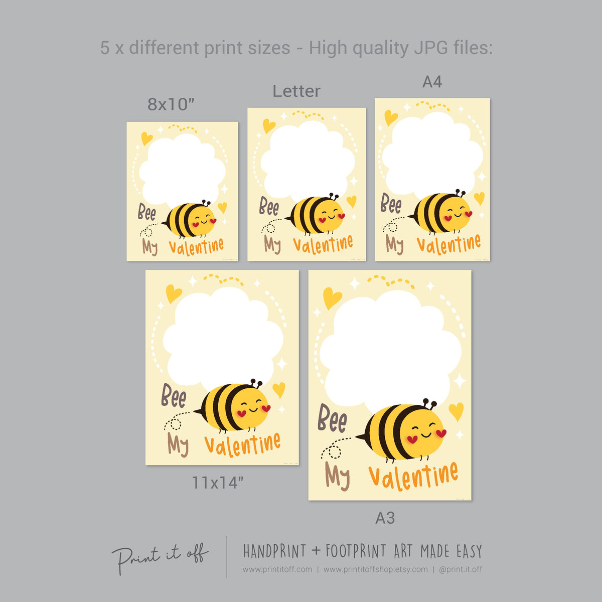 Bee My Valentine - Handprint Art / Happy Valentine's Day Card Craft