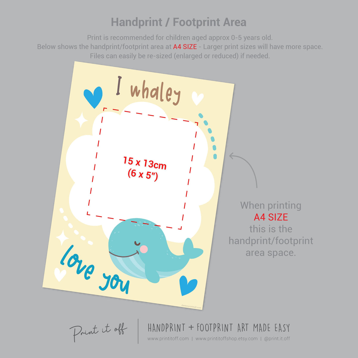I Whaley Love You / Handprint Footprint Art / Happy Valentine's Day