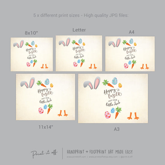 Hoppy Happy Easter Bunny Chick / Footprint Hand Handprint Art / Baby K ...